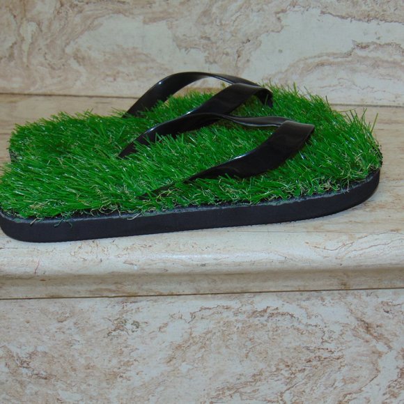 unbranded | Shoes | Astro Turf Artificial Grass Foot Flip Flop Black ...